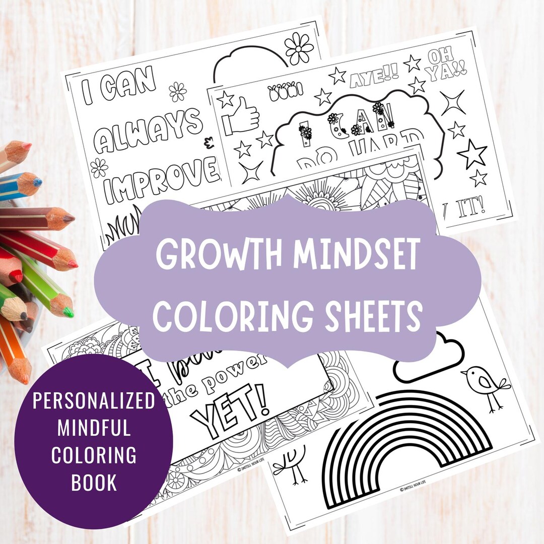 Growth Mindset Coloring Sheets - Etsy