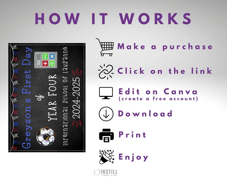 Editable First & Last Day of School Signs | Customizable Printable ...