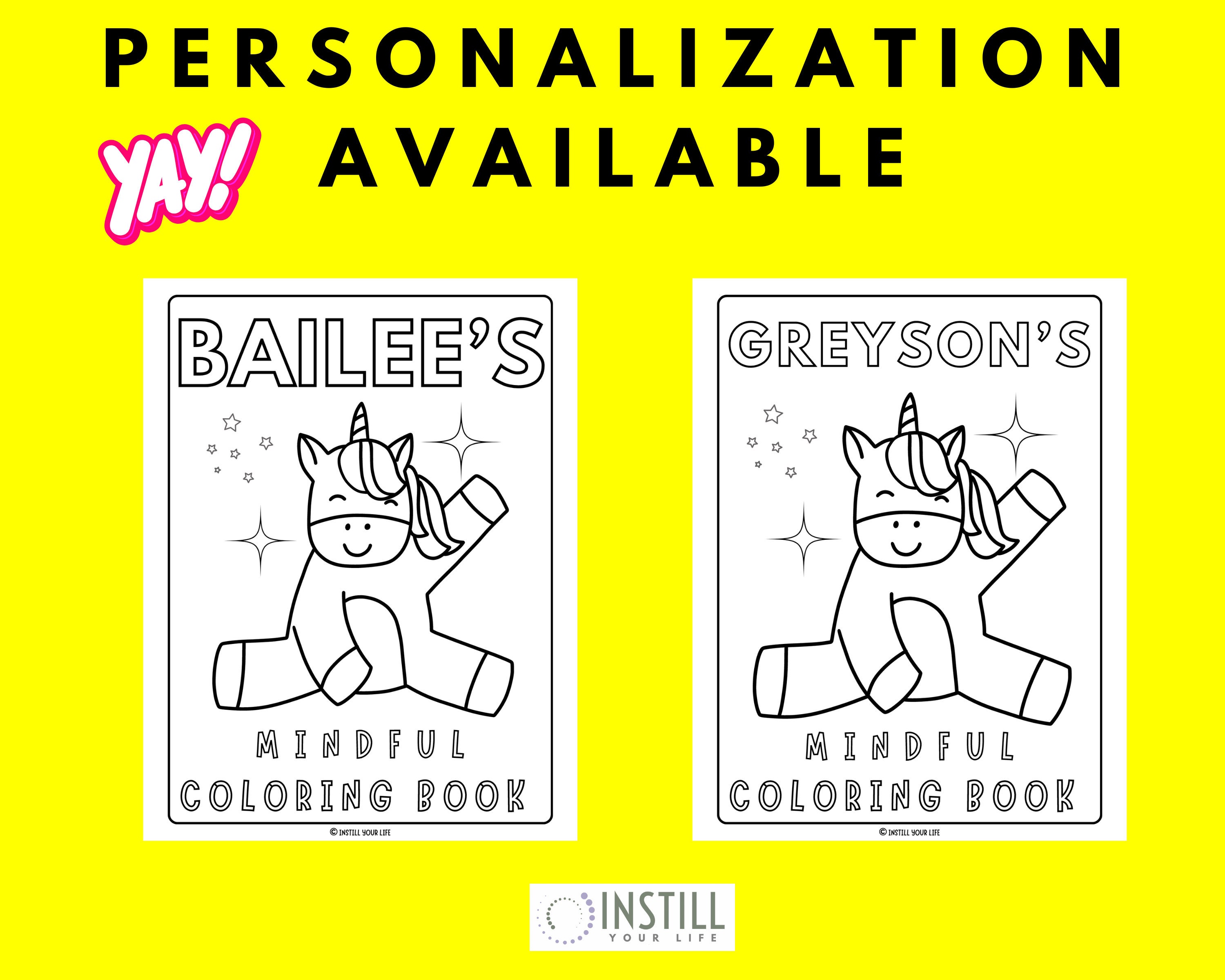 Unicorn-themed Positive Mindset Coloring Book L Birthday Party Give ...