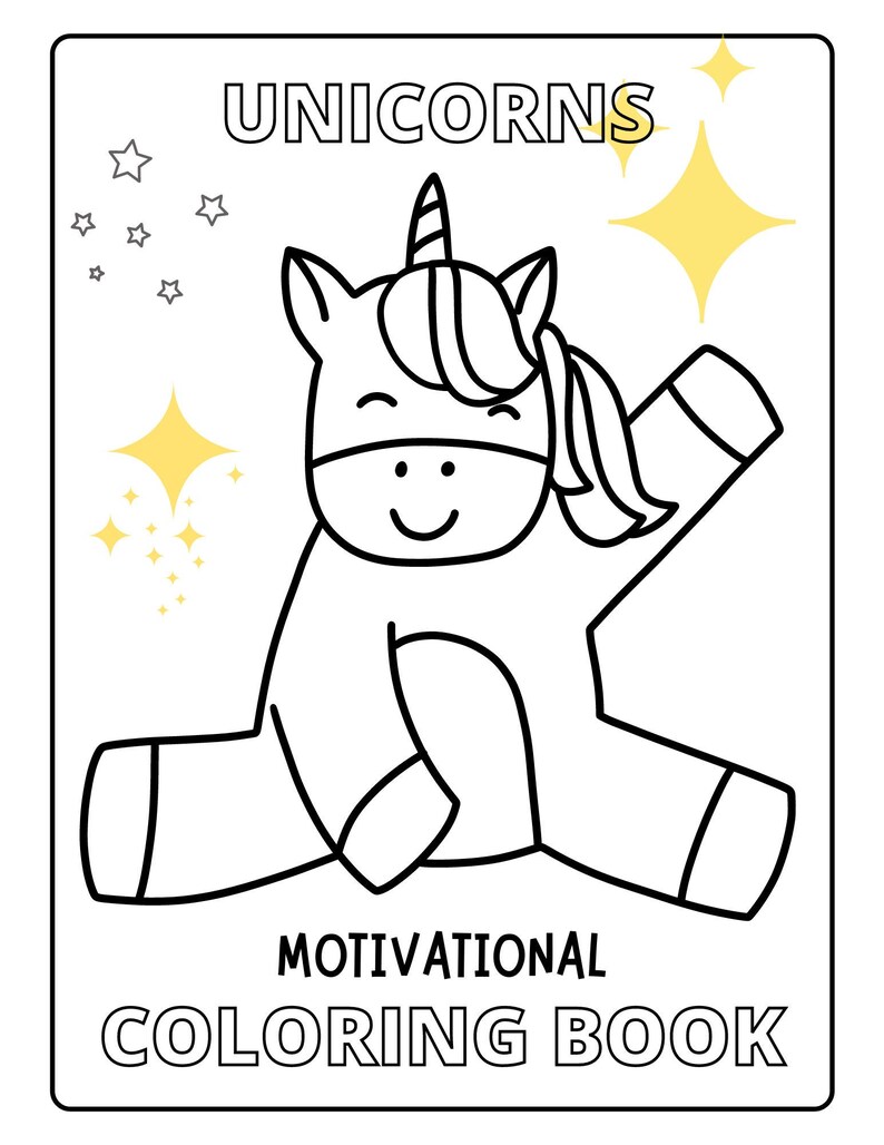 Unicorn Themed Positive Mindset Coloring Book - Etsy