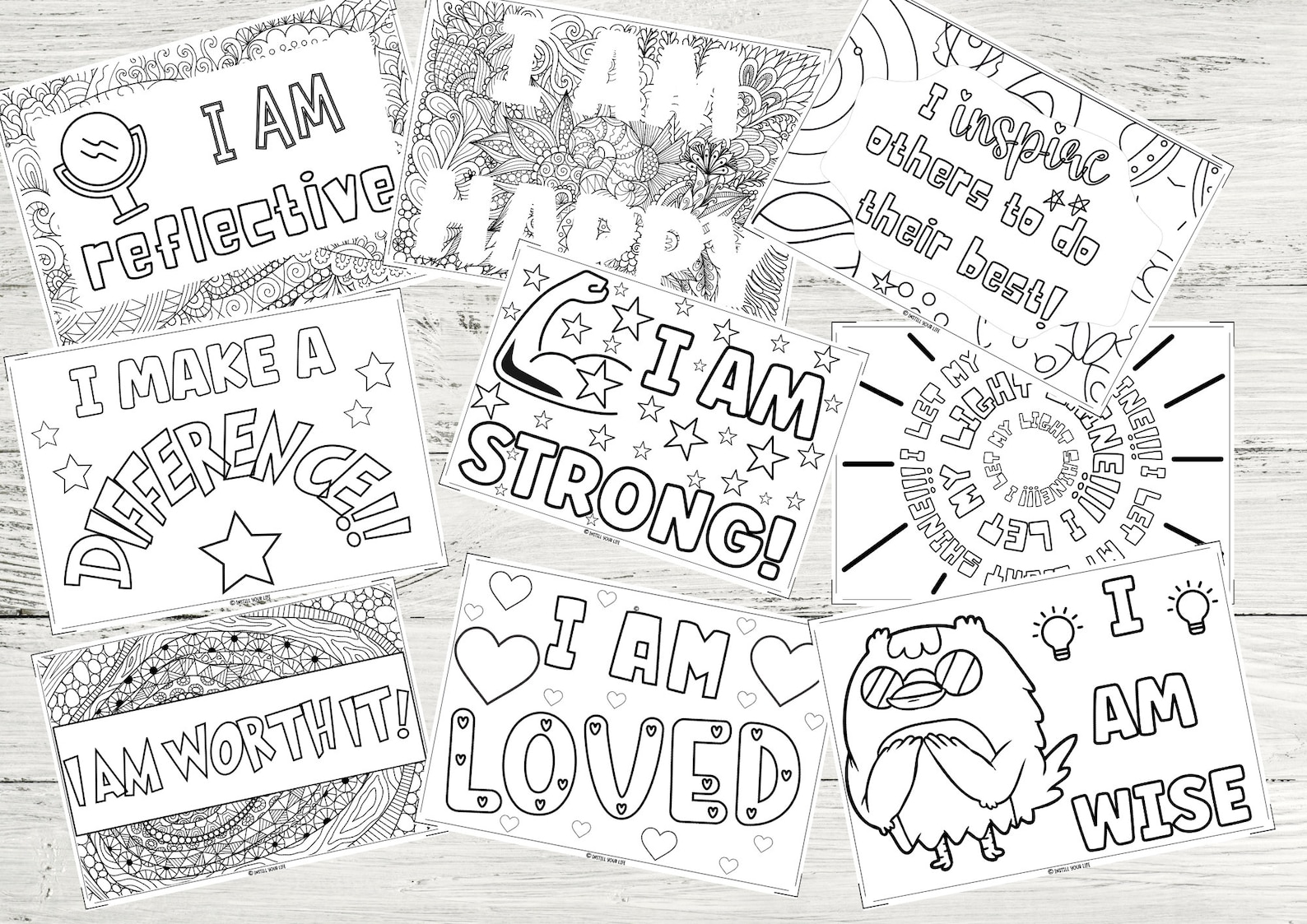 Printable Affirmations Coloring Pages, Digital Coloring Pages, Kid ...
