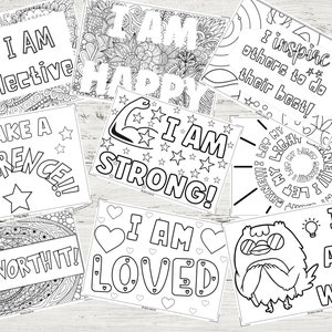 Printable Affirmations Coloring Pages, Digital Coloring Pages, Kid ...