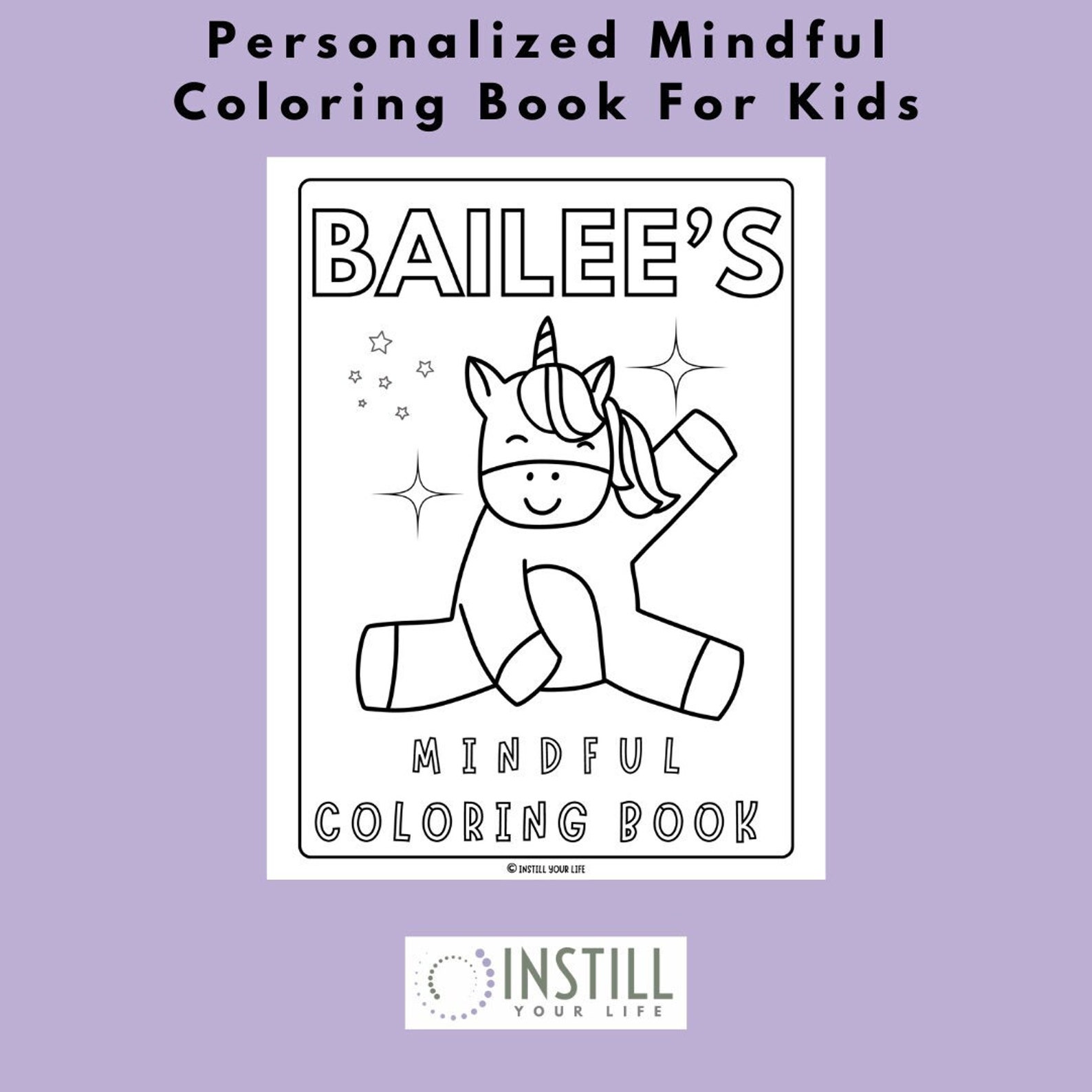 Unicorn-themed Positive Mindset Coloring Book L Birthday Party Give ...