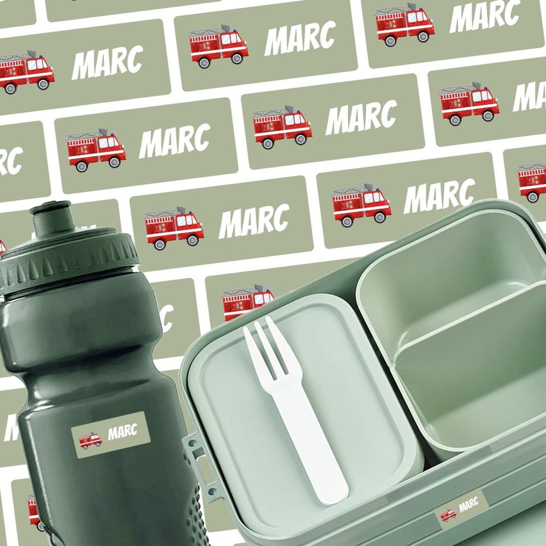 Fire Brigade Name Stickers for Lunch Boxes and Objects 30 X 13 Mm ...