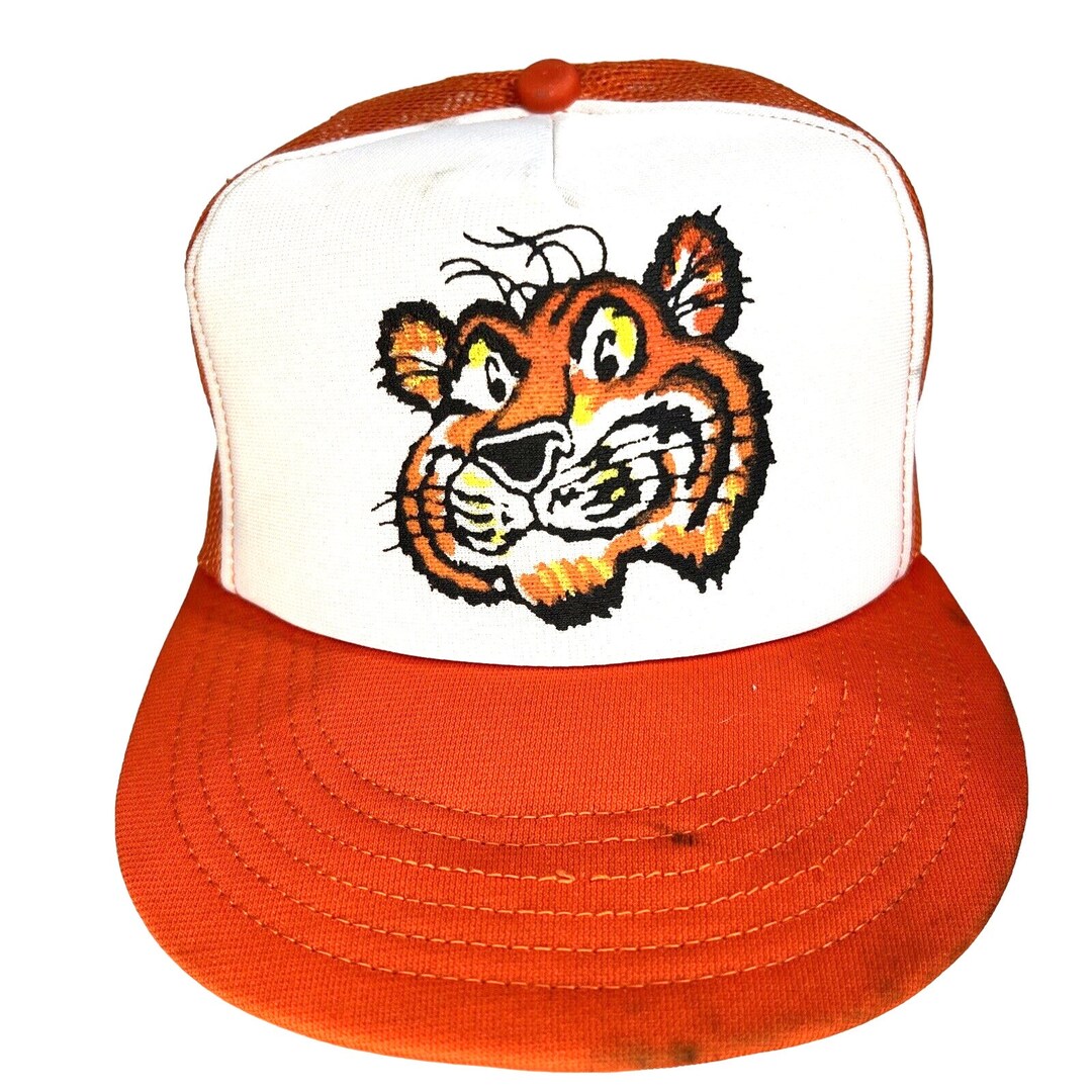 Vintage Exxon Tiger Logo Snapback Hat Mesh Trucker Cap Made in USA ...