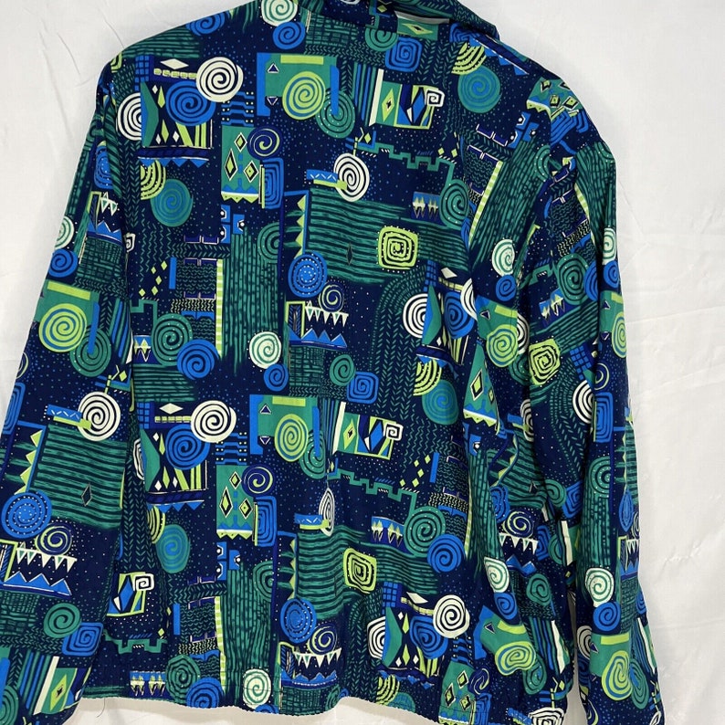 Vintage 1980s KORET SPORT Jacket Size XL Colorful Geometric Shoulder ...