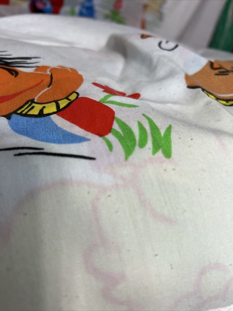 VINTAGE Burlington Sesame Street Twin Bed Sheets Muppets Big Bird ...