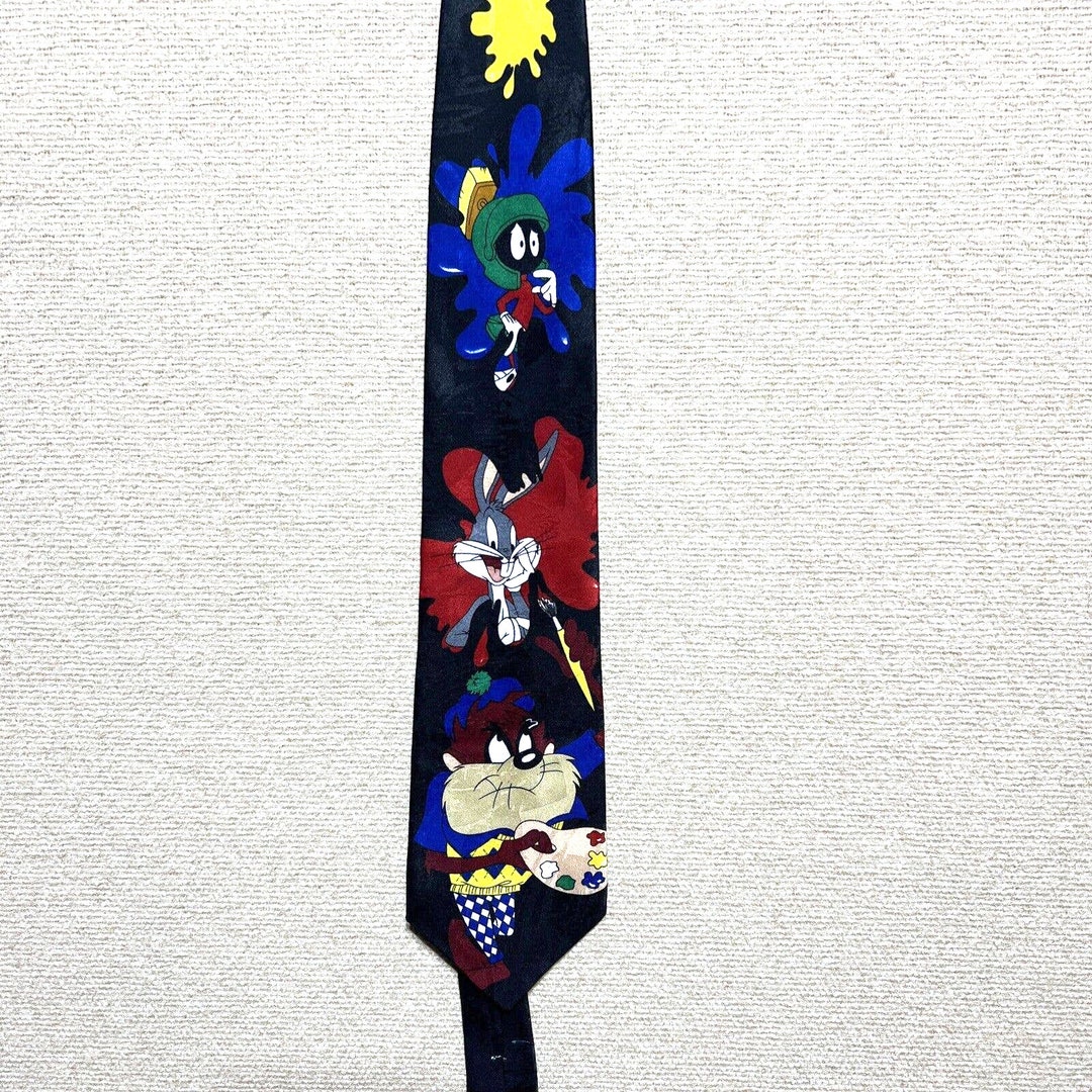 Bugs Bunny Mania Neck Tie Warner Bros C 1994 TAZ Painting LOONEY TUNES ...