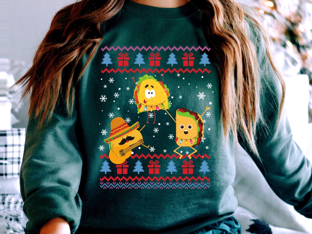 Funny Ugly TACO Christmas Sweater TACO Sweatshirt Funny - Etsy