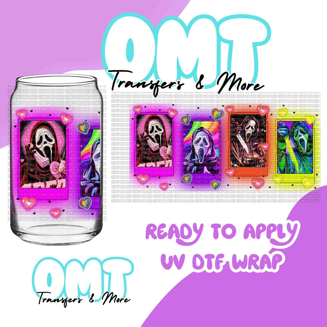 Ghost Face Neon UV DTF WRAP - Etsy