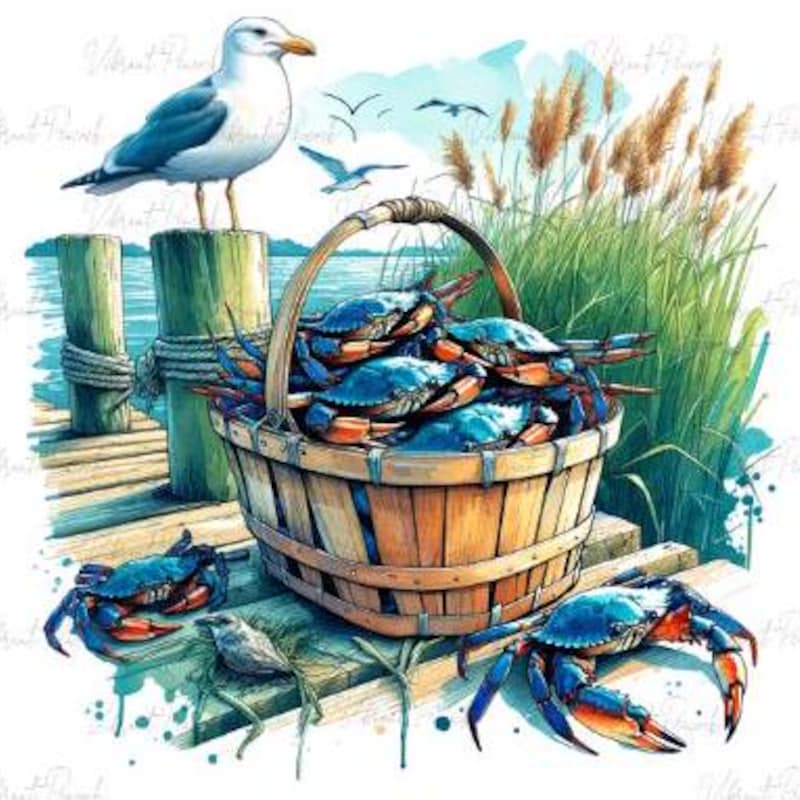 Blue Crab Clip Art Png - Etsy