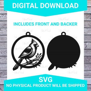 Cardinal Suncatcher SVG: Laser Cut File, Bird Ornament (digital ...