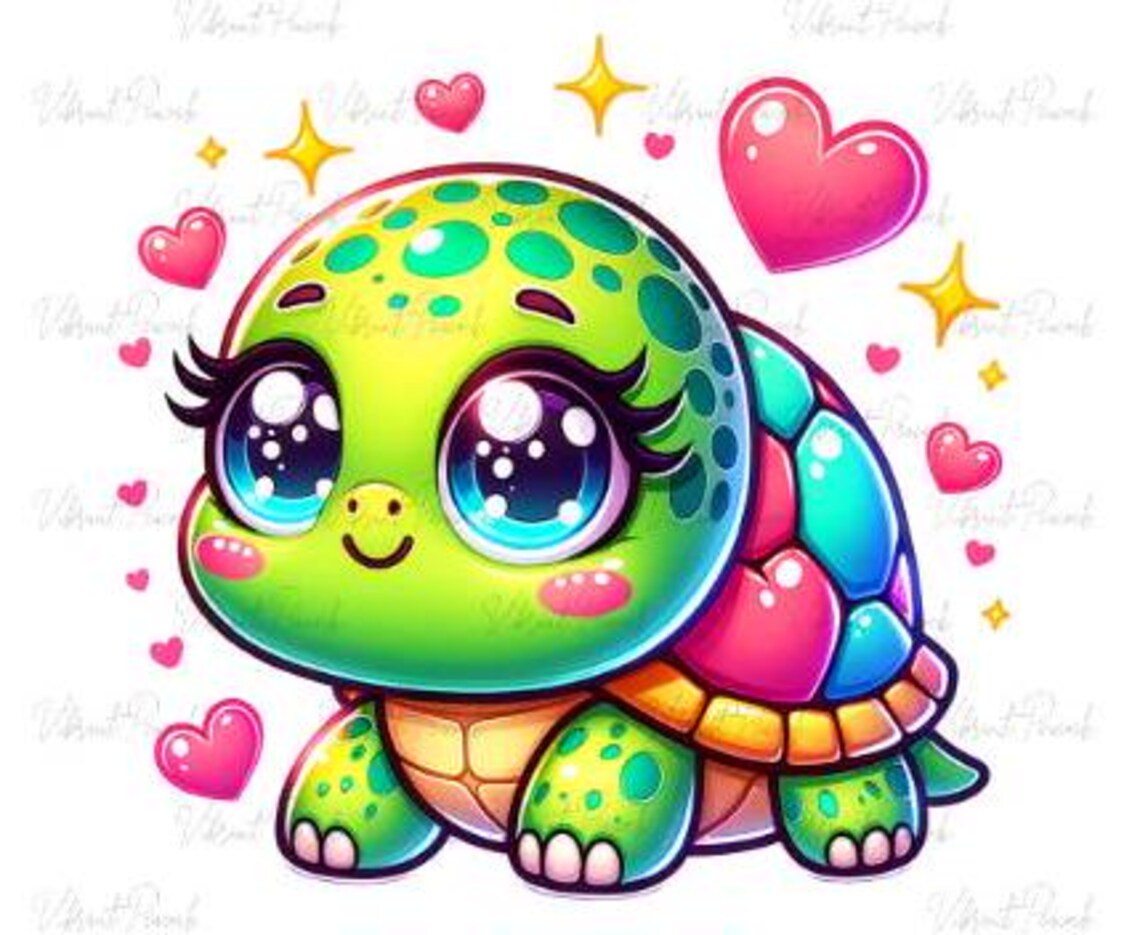 Cute Turtle With Hearts PNG – Valentine's Day Digital File - Etsy