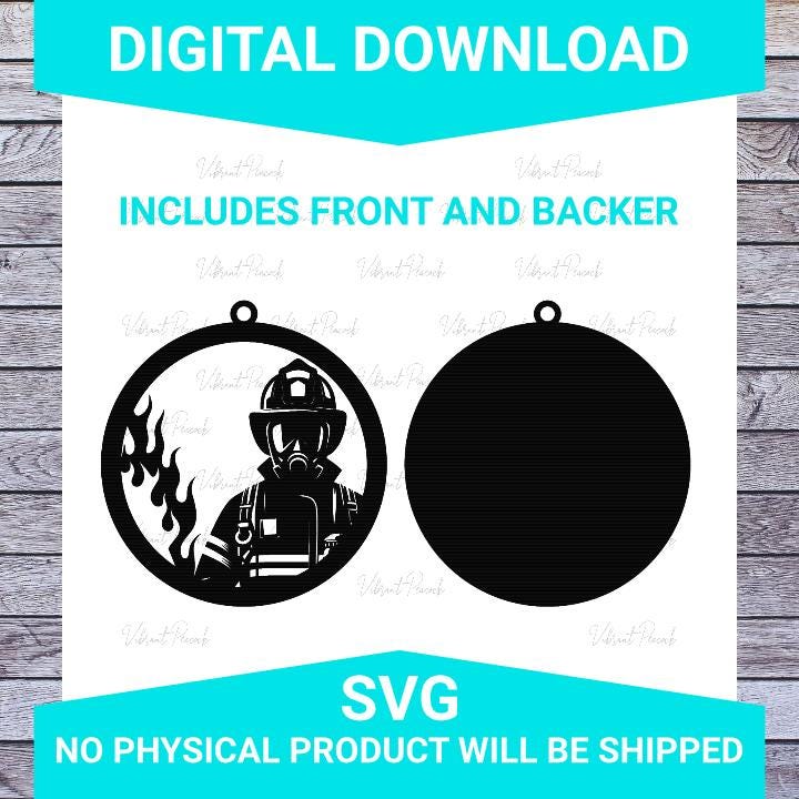 Firefighter Suncatcher SVG: Laser Cut File (digital Download) - Etsy