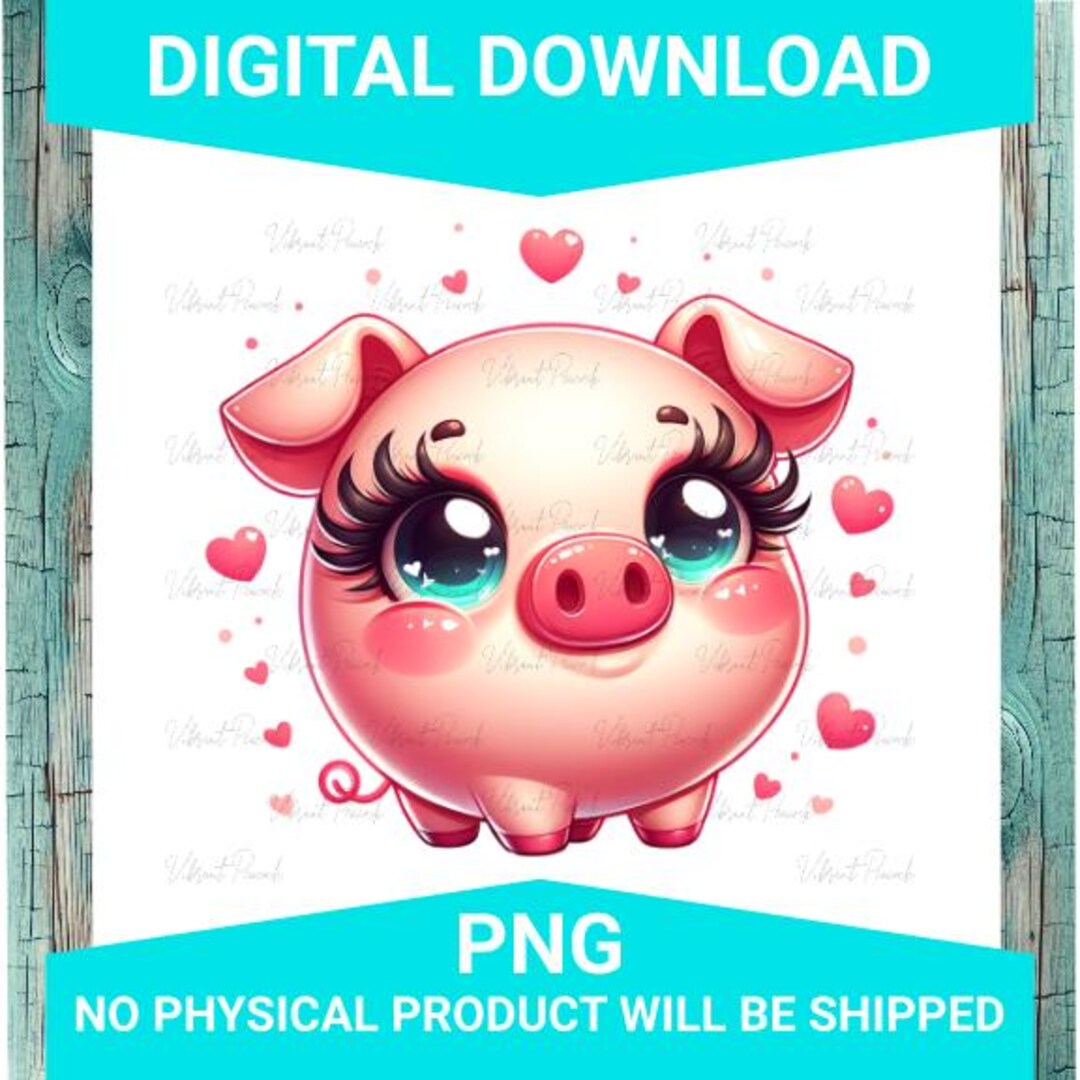 Pig With Hearts PNG – Valentine's Day Clipart (digital Download) - Etsy