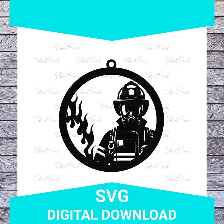 Firefighter Suncatcher SVG: Laser Cut File (digital Download) - Etsy
