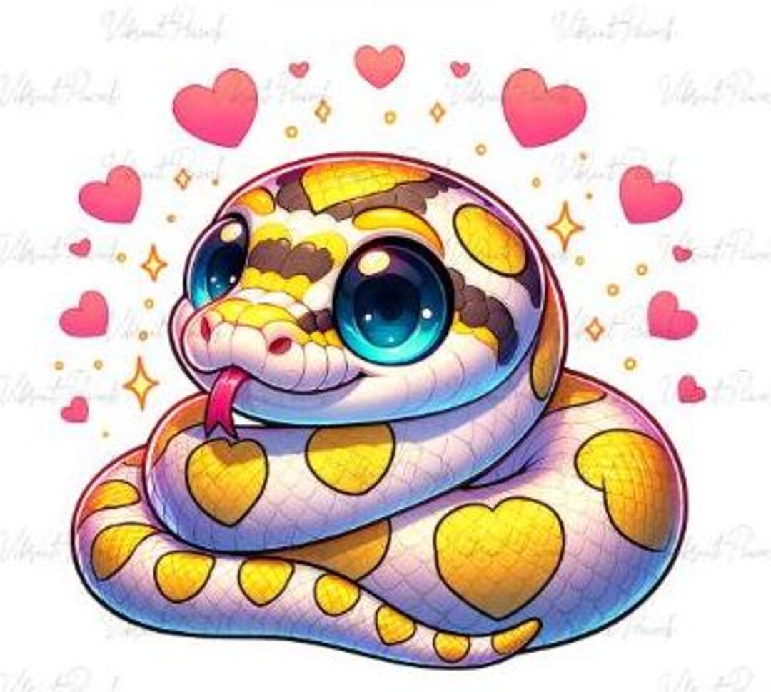 Cute Snake Hearts PNG – High-resolution Digital File for Stickers, Sublimation, Tumblers, Shirts ...