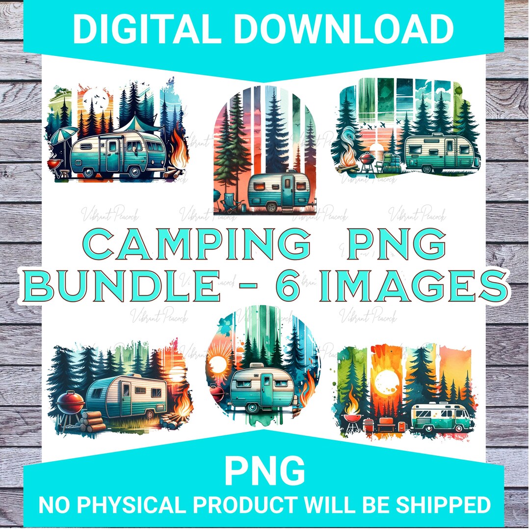 Camping Camper PNG Bundle: Brushstroke Designs (digital Download) - Etsy