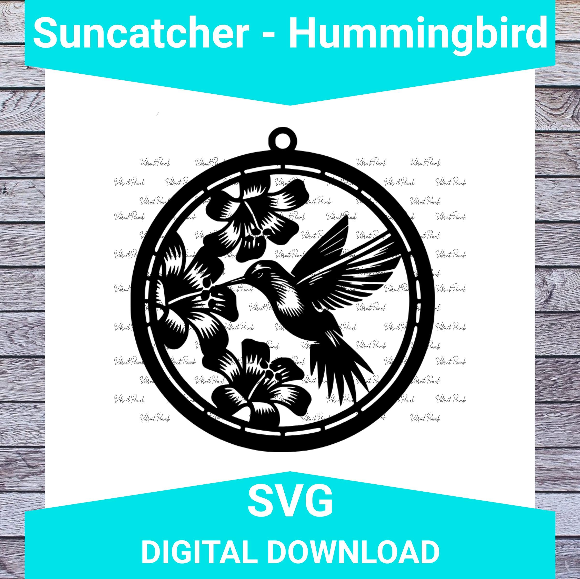 Floral Hummingbird Suncatcher SVG - Laser Cut File (digital Download ...