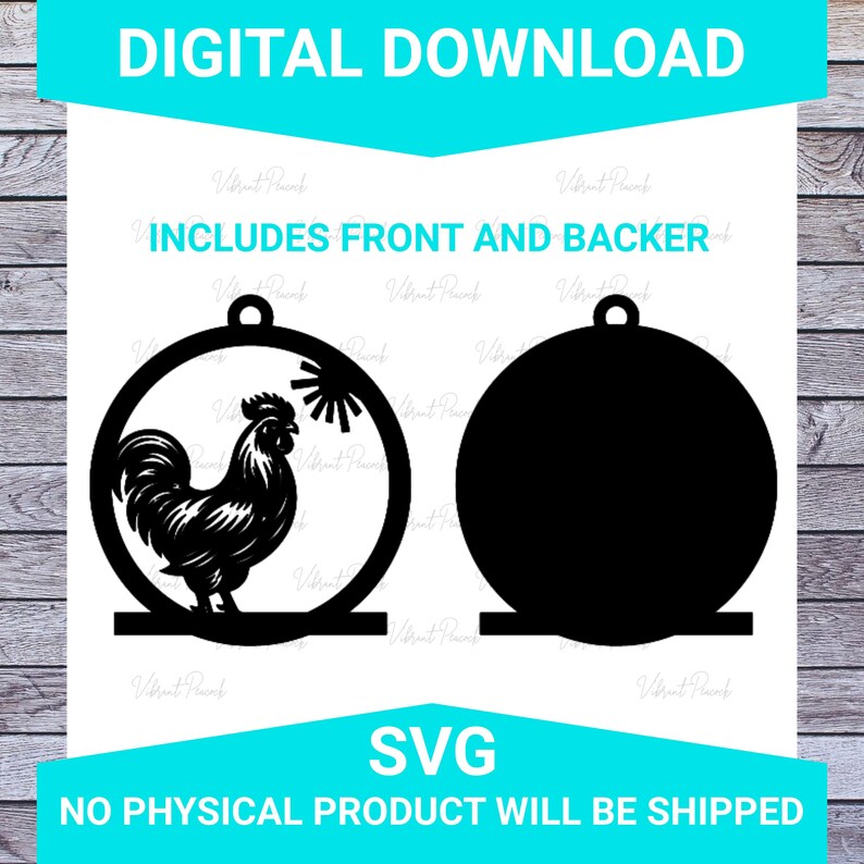 Rooster Suncatcher SVG – Laser Cut File, Ornament (digital Download) - Etsy