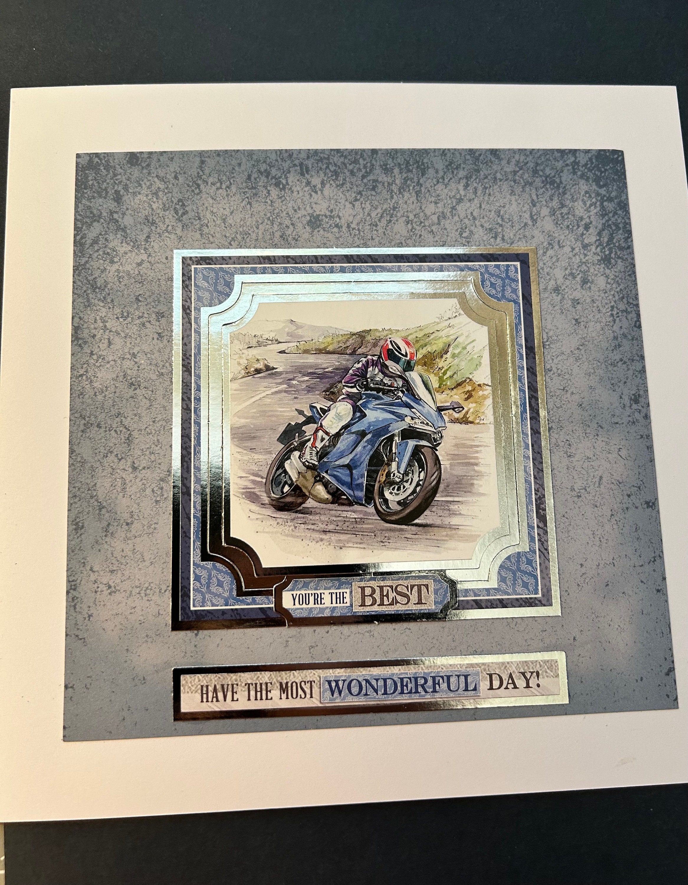 Motorbike Birthday Card for Him, Card for Dad, Card for Brother,card ...