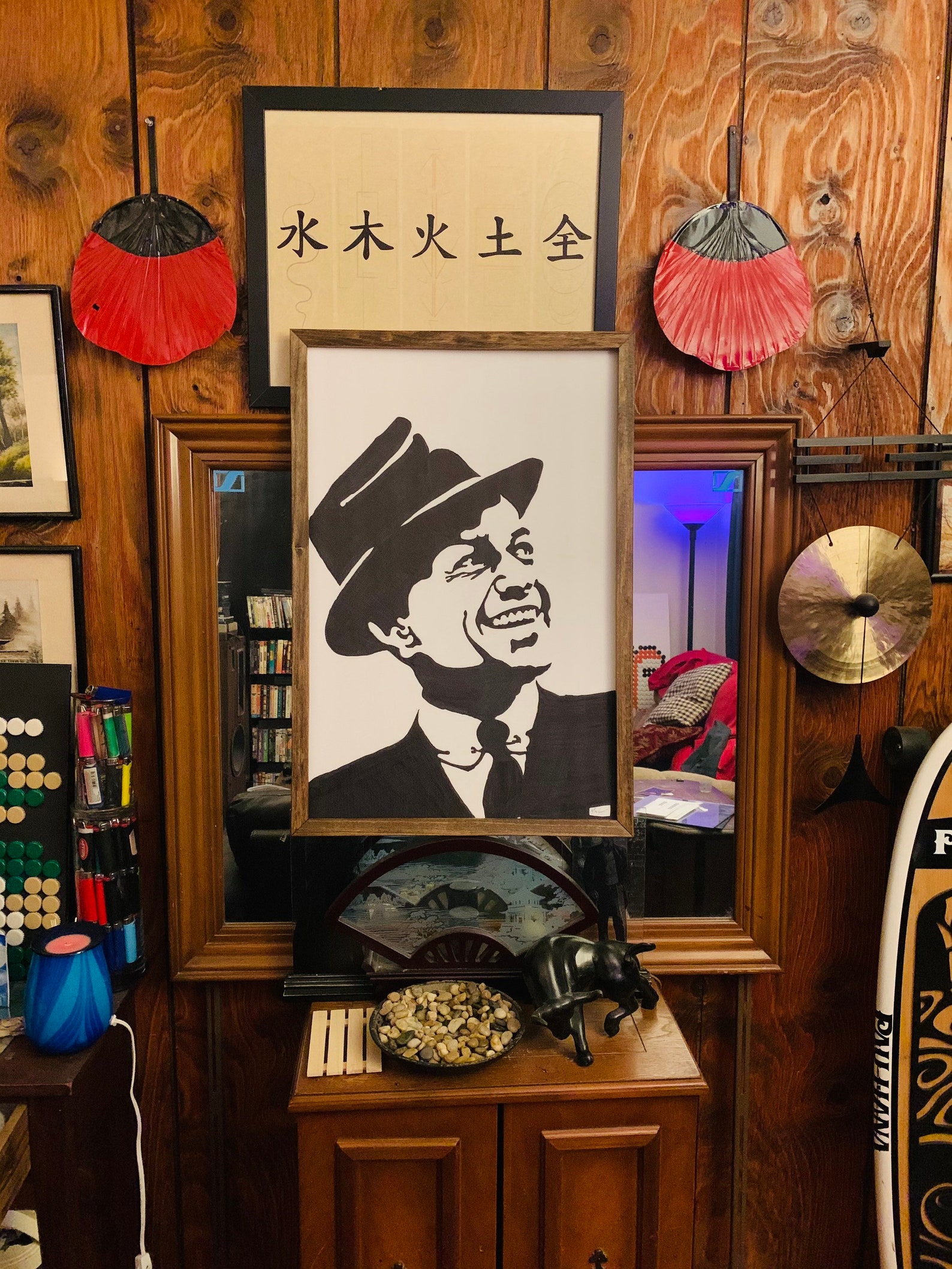 Frank Sinatra Painting by Vinyl Mike 20x30 Black & White 1 of 1 - Etsy