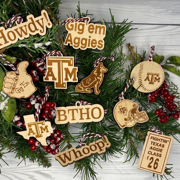 Texas A&m Aggie Christmas Ornament - Etsy