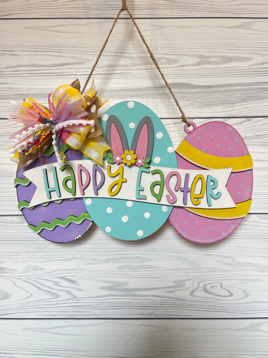 Easter Door Hanger Easter Door Decor Spring Door Hanger Easter Wreath ...