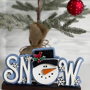 Snow Table Decor Snowman Sign Holiday Decorating Christmas Table Decor ...