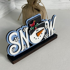 Snow Table Decor Snowman Sign Holiday Decorating Christmas Table Decor ...