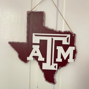 Texas A&M Door Hanger - WHITE ATM - Aggie Birthday, Aggie Graduation ...