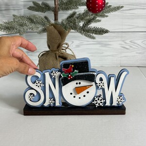 Snow Table Decor Snowman Sign Holiday Decorating Christmas Table Decor ...