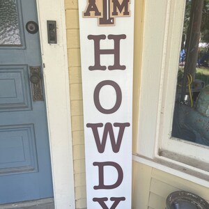 Aggie Decor Texas A&M Howdy Porch Leaner With Block ATM Aggie Gift ...