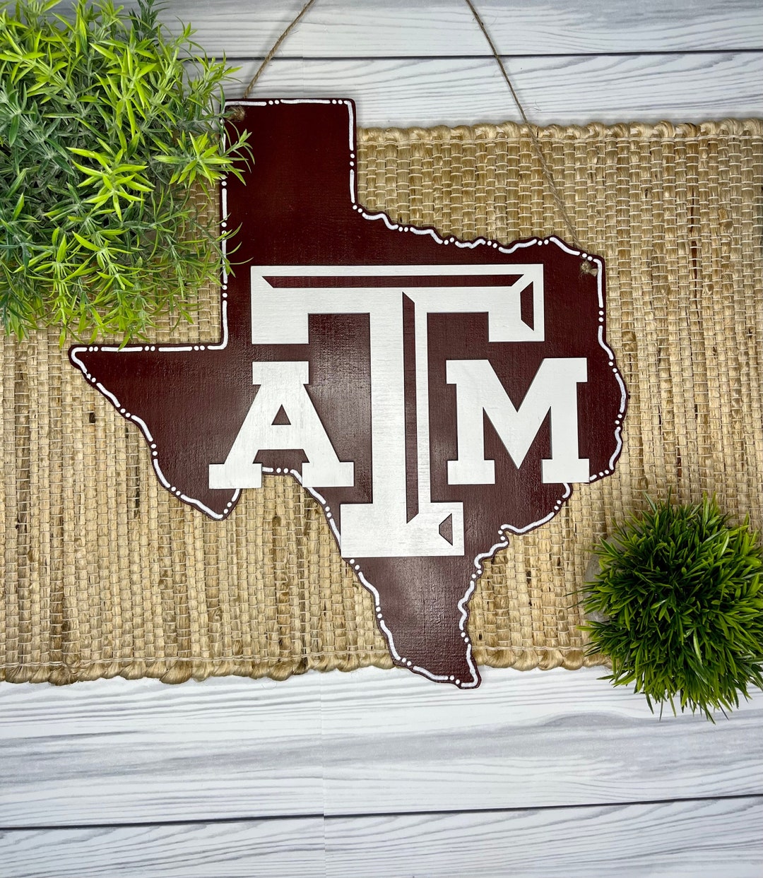 Texas A&M Door Hanger - WHITE ATM - Aggie Birthday, Aggie Graduation ...