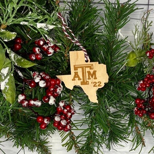 Texas A&M State of Texas W/ Block ATM Ornament Aggie Graduation ...