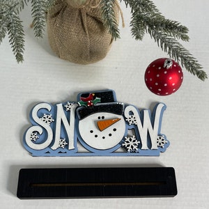 Snow Table Decor Snowman Sign Holiday Decorating Christmas Table Decor ...