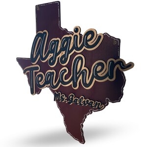 Texas A&M Aggie Teacher Door or Wall Decor-aggie Graduation Gift, Aggie ...