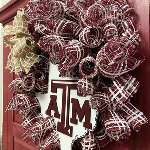 Texas A&M Aggie Wreath-aggie Birthday, Housewarming, Wedding, Christmas ...