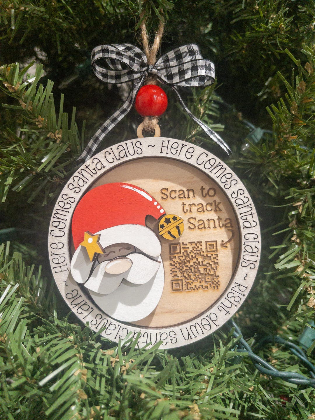 Santa Tracker Ornament - Gift for Kids - Christmas Ornament - Here ...