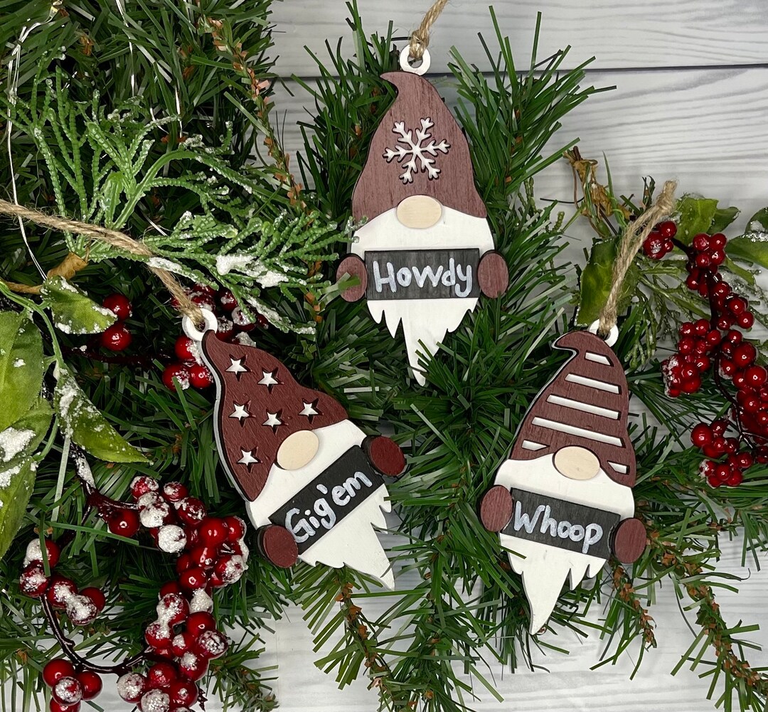Texas A&M Set of 3 Christmas Gnomes-aggie Christmas Gift-aggie ...