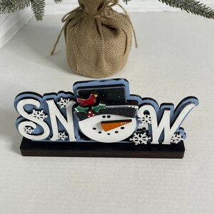 Snow Table Decor Snowman Sign Holiday Decorating Christmas Table Decor ...