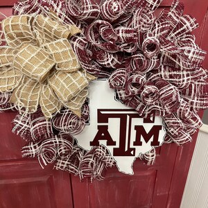 Texas A&M Aggie Wreath-aggie Birthday, Housewarming, Wedding, Christmas ...