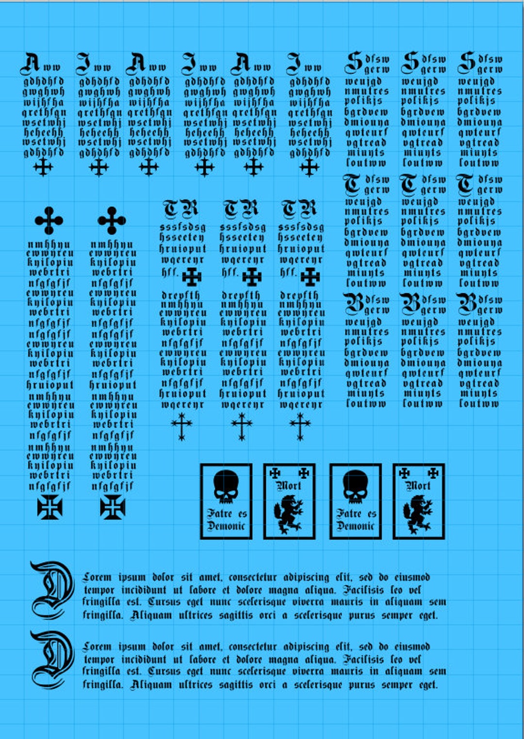 Scrolls and Parchment Miniature Decals in Black - Etsy