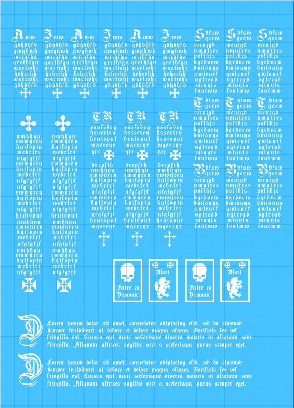 Scrolls and Parchment Miniature Decals in White - Etsy UK