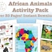 African Animals Activity Printable Pack, Busy Book, Montessori, Reading ...