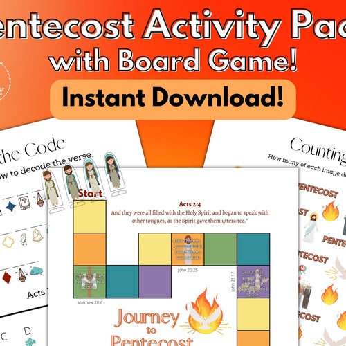 Pentecost Printable Activity Pack Christian Bible Lesson - Etsy