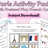 Paris Unit Study Printable Activity Pack, France, Pretend Play, Cafe ...