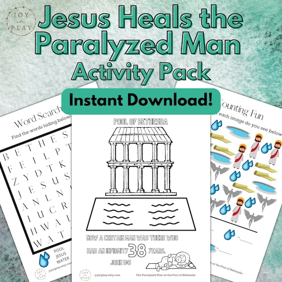 Paralyzed Man at Pool of Bethesda Printable Activity Pack | Etsy