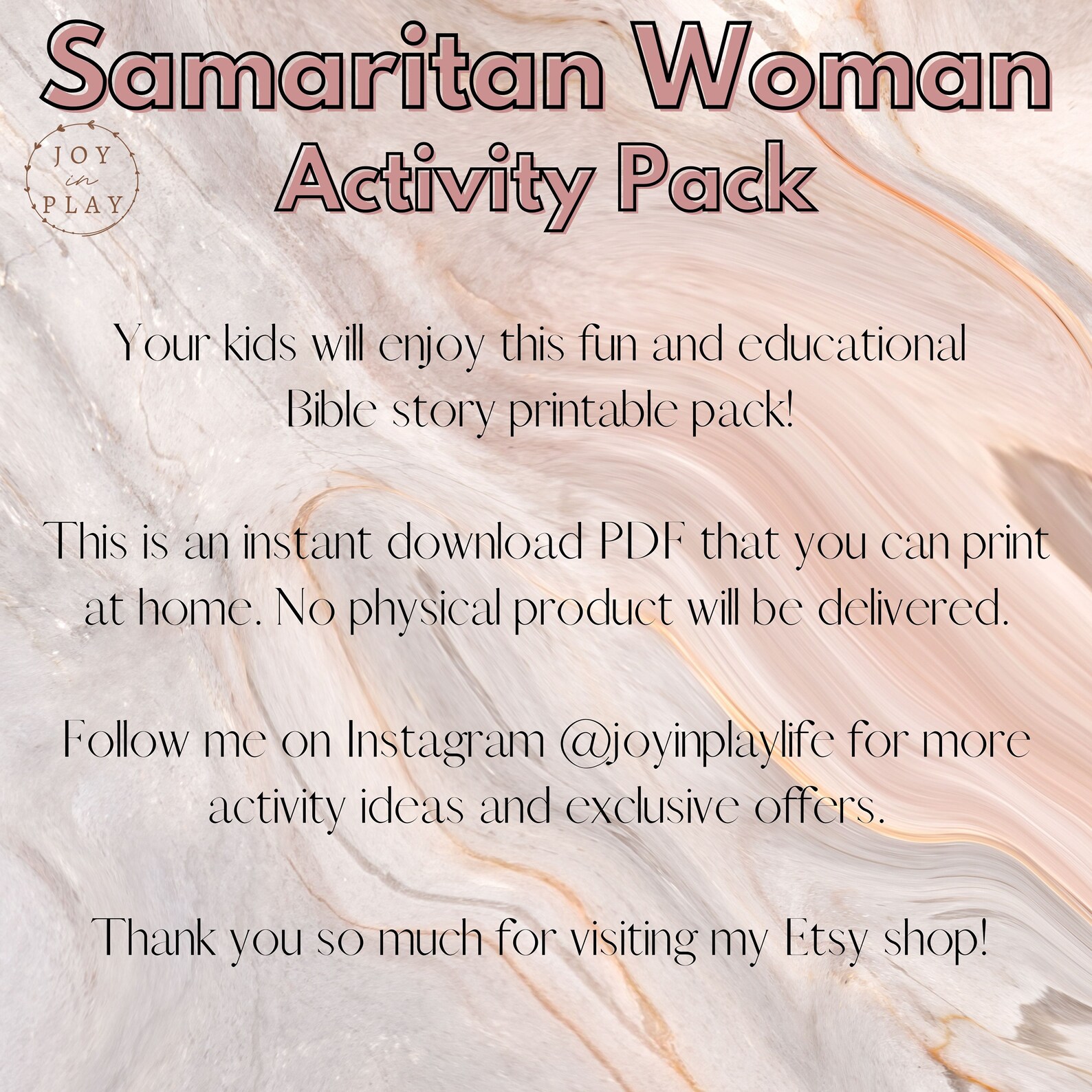 Samaritan Woman at the Well Printable Activity Pack, Christian, Bible ...
