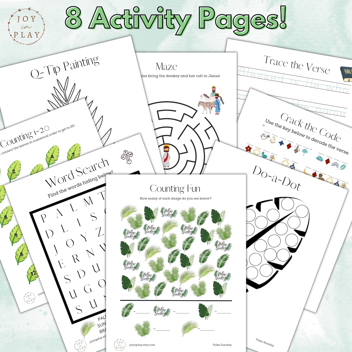 Palm Sunday Printable Activity Pack, Easter, Christian, Bible Lesson ...